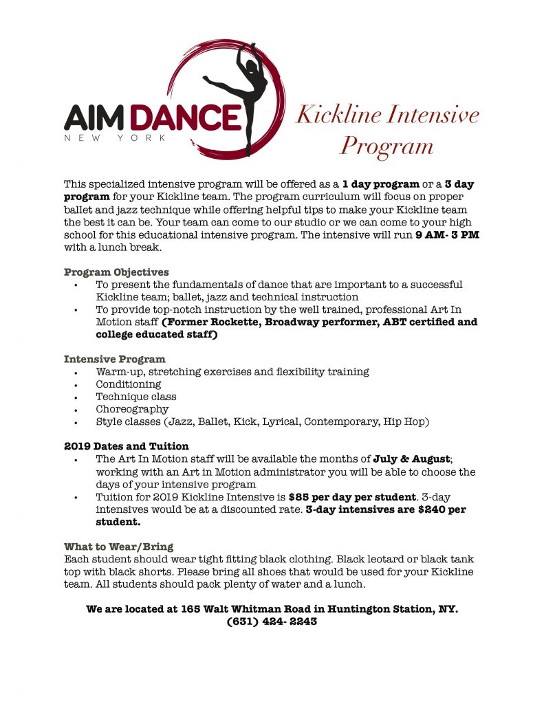 Kickline Technique – Art In Motion Dance Center