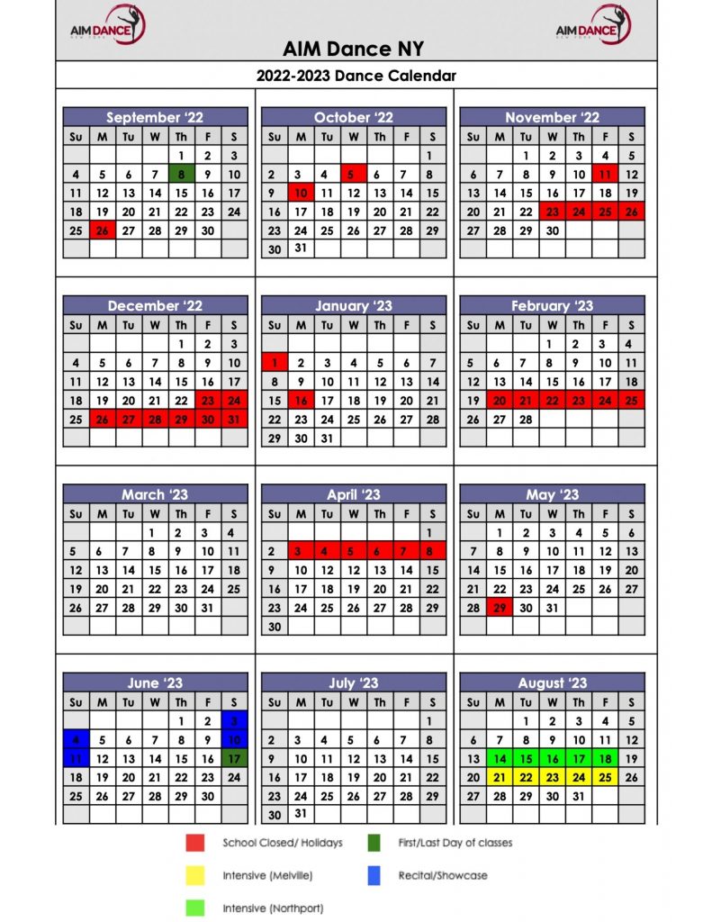 Calendar – Art In Motion Dance Center